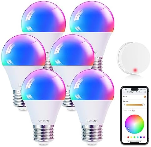 Consciot Smart Light Bulbs with Remote Control, LED Light Bulb That ...