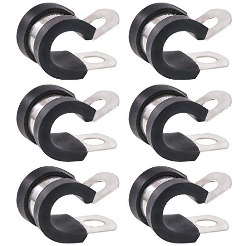 Keadic 20Pcs 3/8" (10mm) Cable Clamp Rubber Wire Clamps Stainless Steel ...