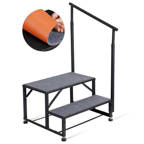 Toriexon RV Steps with Handrail, 2 Step 5th Wheel Stair Hot Tub Steps ...