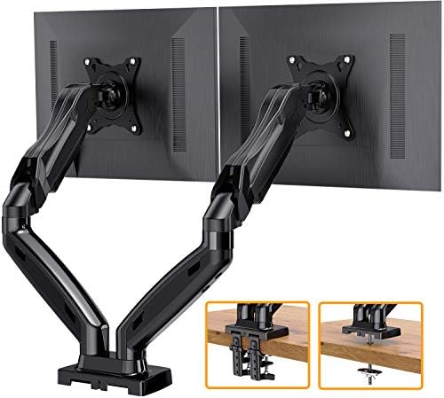ErGear Dual Arm Monitor Desk Mount Stand, Adjustable Gas Spring, Swivel ...