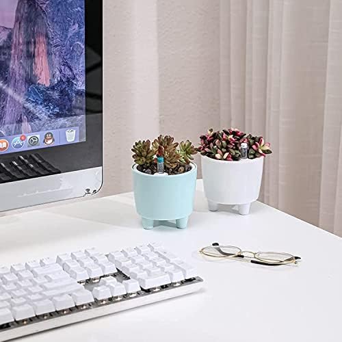 Optibuy Round Double Pots Self Watering Planter with Water Gauge, 3 ...