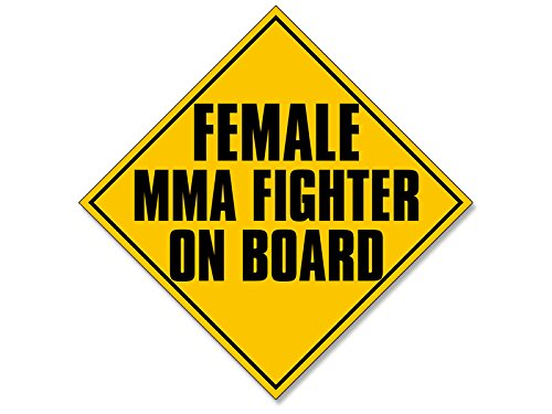 American Vinyl Caution Sign Shaped Female MMA Fighter ON Board - Import ...
