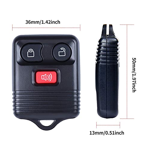 3 Buttons Entry Remote Control Key Fob Transponder Chip fits Ford 1998 ...