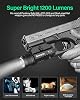 Gmconn 1200 Lumen Tactical Flashlight Pistol Light Rail Mounted LED Gun ...