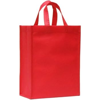 Amazon.com: Reusable Gift Bags, Large, Red 6 Pack: Reusable Grocery ...