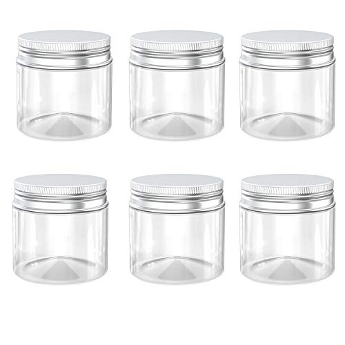 2 Ounce Plastic Jars with Aluminum Lid Leak Proof Clear Containers Jars ...