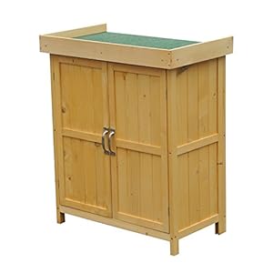 Outsunny Wooden Chest Garden Tool Storage Box Outdoor Cupboard Wood ...