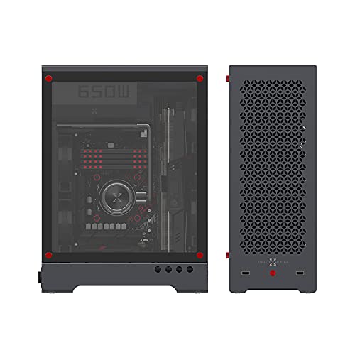 MATX Computer Case Mid Tower, PC Case Aluminum Grey Supporting ATX SFX ...