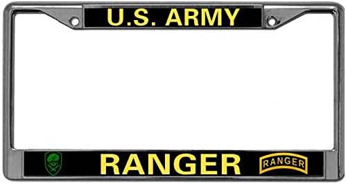 License Plate Frame Tag Holder US Army Ranger Aluminum US License Plate ...