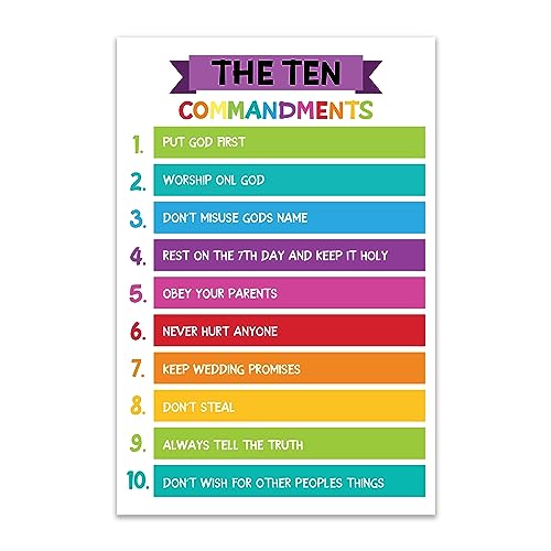 Mua The Ten Commandments Posters, Kids Scripture Poster, Church Sunday ...