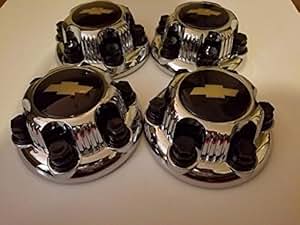 Amazon.com: 4 piece SET Chrome Chevy Silverado 6 Lug 1500 Center Caps ...