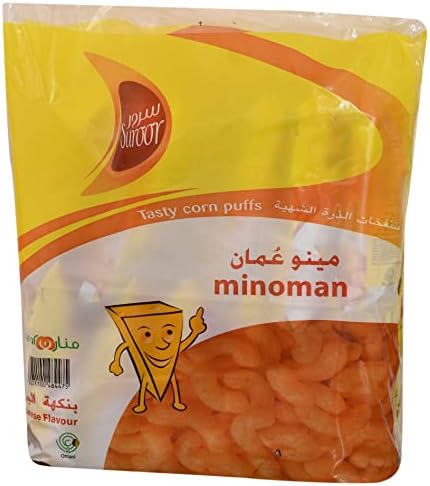 Suroor Minoman Tasty Corn Puffs 22gm, Light Yellow, Single Serve Pack ...