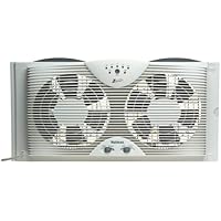 Holmes Dual 8 inch Blade Twin Window Fan with LED One Touch Thermostat ...