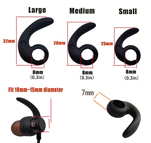 3 Pairs L/M/S Budlocks Ear Wingtip Silicone Anti-Slip Earbuds ...