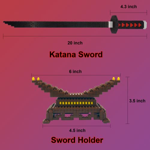 Demon Slayer Sword Building Kit Set Compatible with Lego, 19in Cosplay ...