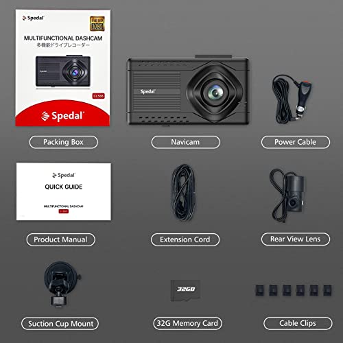 Spedal All-in-one NaviCam - Dash Cam with Navigation, Compatible with ...