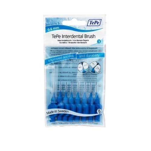 Tepe Size 3 0.6 mm Interdental Brush Original - Pack of 4, Total 32 by ...