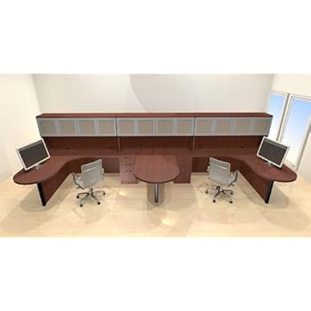Amazon.com : Two Persons Modern Executive Office Workstation Desk Set ...