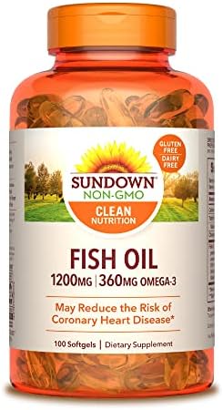 Sundown Fish Oil 1200 mg, Omega-3 Dietary Supplement, Supports Heart ...