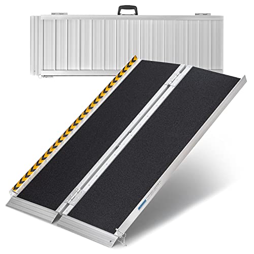 Koozam Upgraded Non Skid 4 FT Wheelchair Ramp Strong Sturdy Aluminum ...