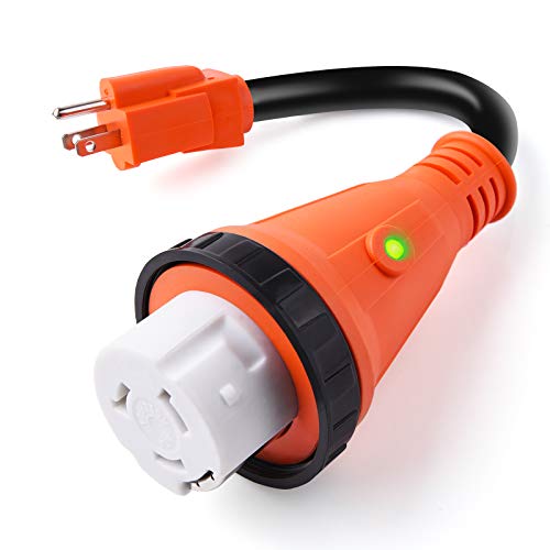 SnowyFox 15A Male to 50A Female RV Power Cord Plug Adapter 12 Inch ...