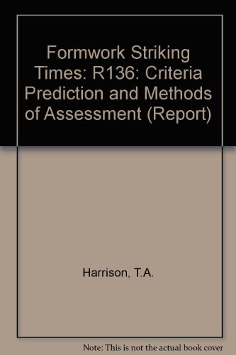 Formwork striking times: Criteria, prediction and methods of assessment ...