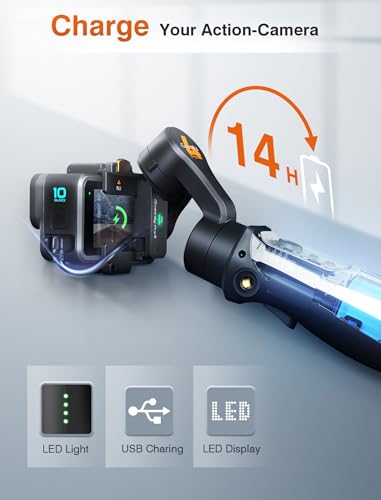 3 Axis Gimbal Stabilizer for Gopro Hero 12/11/10/9/8, Handheld ...