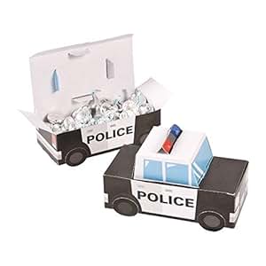Amazon.com: Patrol Car Police Party Favor Treat Boxes - 12 ct: Kitchen ...
