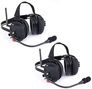 Amazon.com: Rugged Radios RW-H30-DT-PTT Wireless Double Talk Dual Headset Intercom System ...