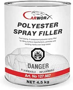 Amazon.com: Carworx Polyester Spray Filler Primer (4.78L) with Hardener ...