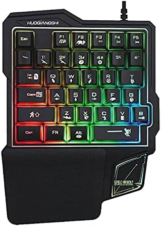One Handed Gaming Keyboard, 35 Keys RGB Backlit Mini Gaming Keypad with ...