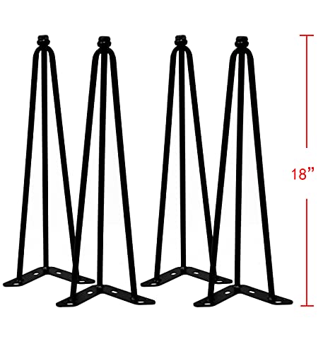 Home Soft Things Hairpin Metal Table Legs 18 Inch Legs for Furniture ...