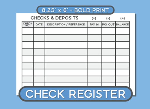 Check Register Book: Personal Checkbook Log with Bigger Spaces and Bold ...