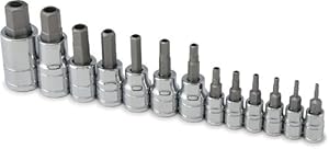 Titan 16146 Tamper Resistant SAE Hex Bit Socket Set with Rail - 13 Piece - - Amazon.com