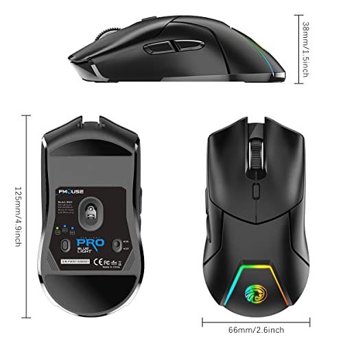 FMOUSE Wireless Gaming Mouse for Laptop, Ergonomic Bluetooth Mouse with ...
