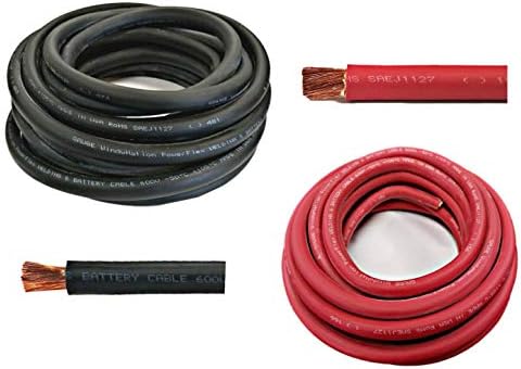 WNI 6 Gauge 25 Feet Black 25 Feet Red 6 AWG Ultra Flexible Welding ...