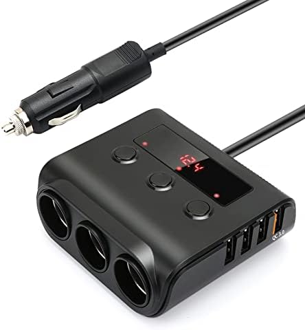 MAKINGTEC 3.0 Lighter Adapter 3 Socket Lighter Splitter 4 USB Car ...