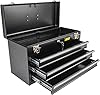 JEGS 3-Drawer Toolbox - Metal Toolbox with Ball-Bearing Drawer Slides ...