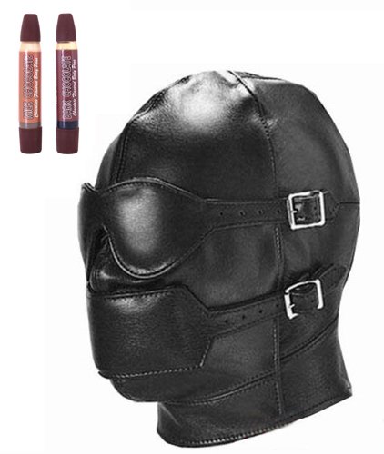 Buy Black Gimp Hood Blindfold Gag Mouth Restraint Sensory Deprivation ...