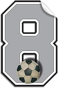 Amazon.com: Wall Number 8 Soccer Ball Jersey Numbers Varsity Uniform ...