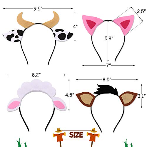 CiyvoLyeen Farm Animals Headbands Barnyard Animals Ear Headbands for ...