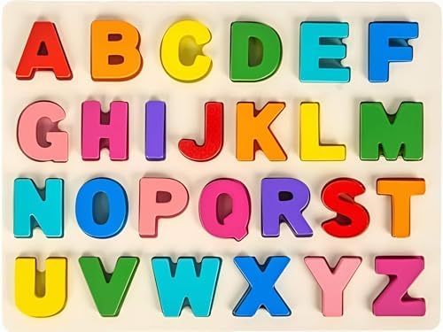EDUTREE Wooden Alphabet Puzzle – ABC Letter Sorting & Shape Matching ...