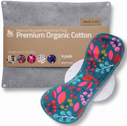Reusable Sanitary Pads Heavy Flow, 6-Pack (L&XL) Organic Cotton ...