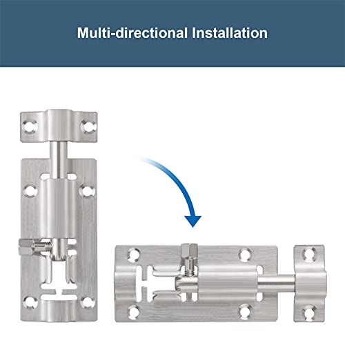 INBOF 2 Pack Barrel Bolt Latch, Upgraded 3 Inches Slide Latch Lock ...