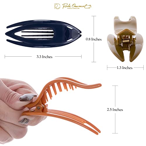 RC ROCHE ORNAMENT 6 Pcs Womens French Concord Curved Hair Clip No Slip ...