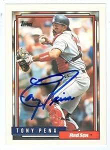 Tony Pena autographed baseball card (Red Sox) 1992 Topps #569 ...
