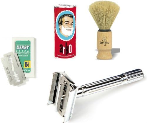 Shaving Factory SF200 De Safety Razor/Hand Made Shaving Brush Arko ...