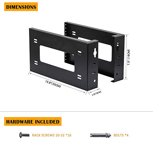 RIVECO 4U Open Frame Rack Wall Mount & Desktop Mount, No Assembly ...