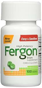 Amazon.com: Fergon High Potency Iron Supplement Tablets, 100 Count ...
