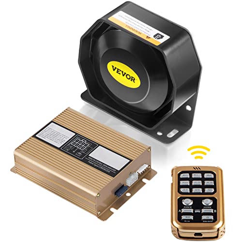 VEVOR Police Siren PA System, 200W 8 Sound Loud Car Warning, Police ...